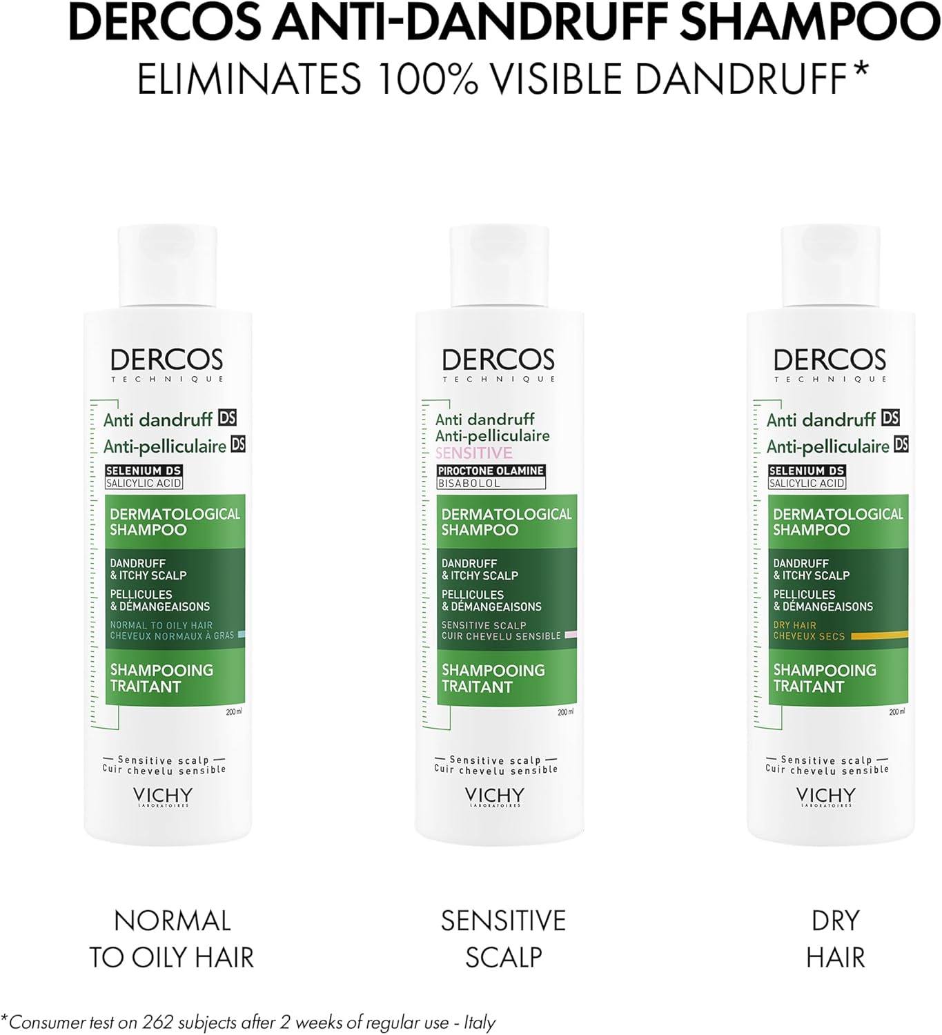 Vichy Dercos Anti Dandruff Shampoo for Sensitive Scalp 200ml – Lines ...